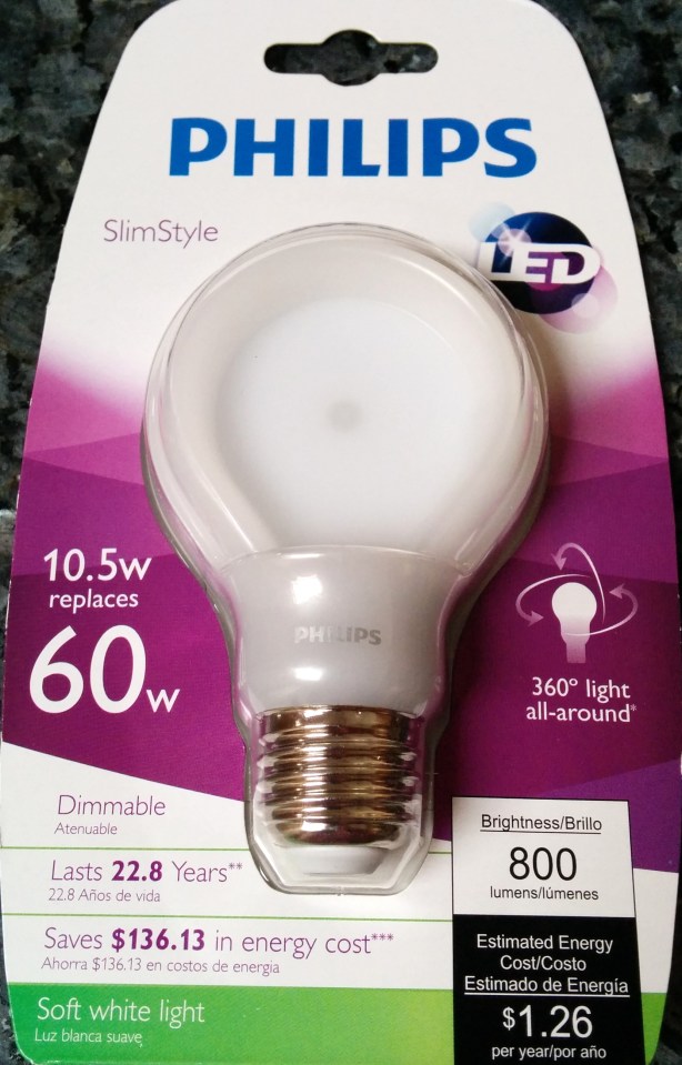 Philips SlimStyle Dimmable LED Bulb Mini-Review | Ted's Energy Tips